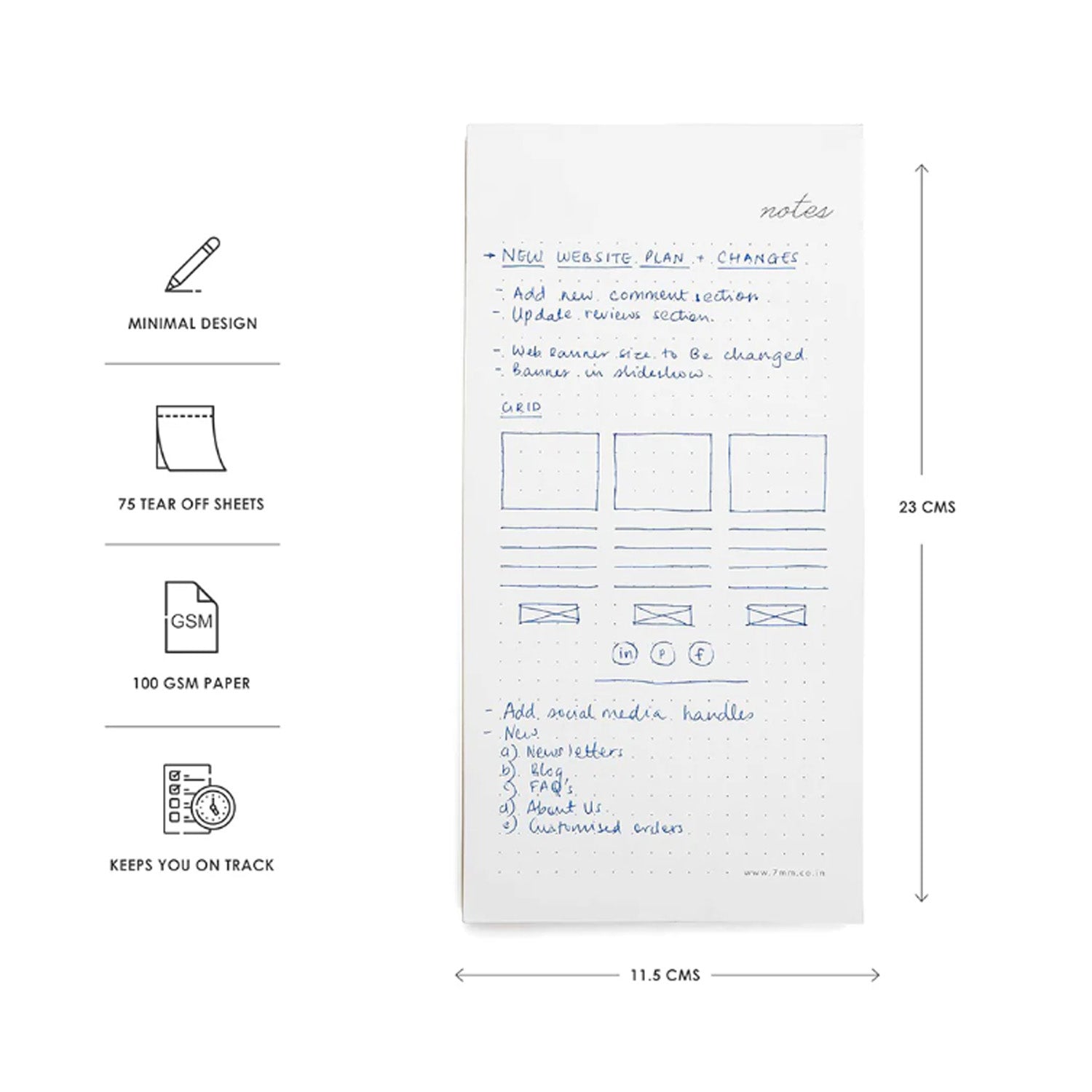 Buy 7mm Minimal Dotted Notepad | Things to do Notepad Online at Makoba