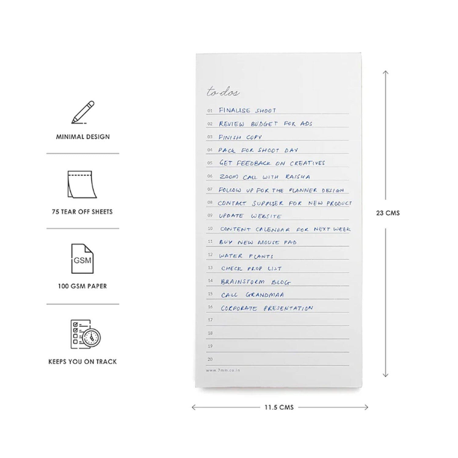Buy 7mm To Do Notepad | Things to Do Pocket Notepad Online at Makoba