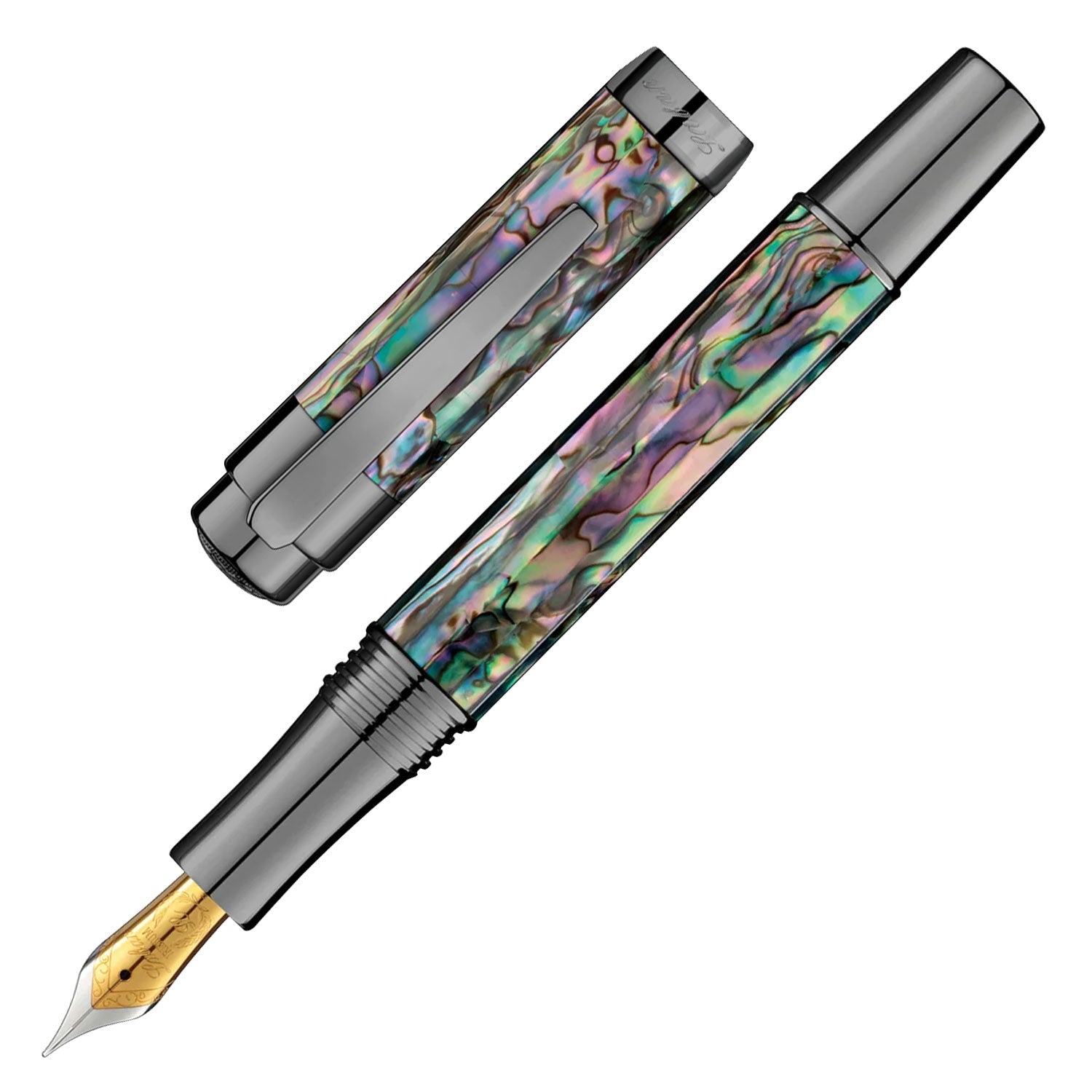 Laban Abalone Fountain Pen - Gunmetal – Makoba