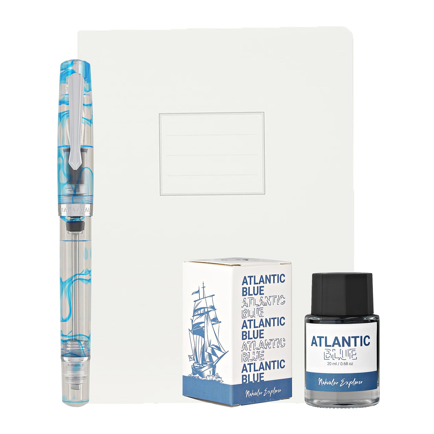 Nahvalur Original Plus Azureus Blue Gift Set of Fountain Pen+Notebook ...