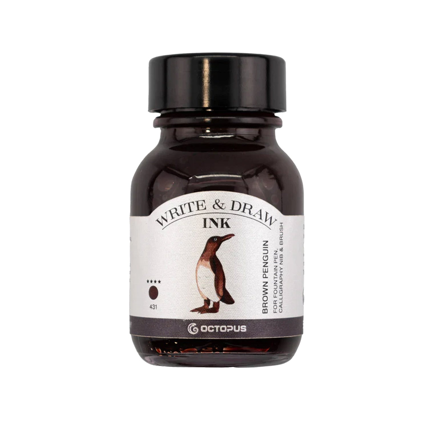Octopus Write & Draw Ink Bottle, Brown Penguin - 50ml – Makoba