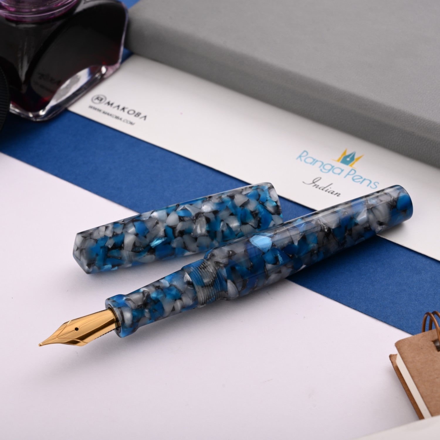 Ranga Abhimanyu Premium Acrylic Fountain Pen - Glacial Lake – Makoba