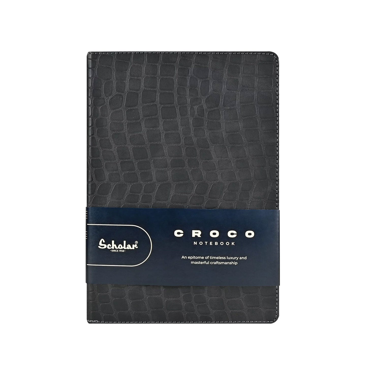 Scholar Croco Grey Notebook - A5, Ruled – Makoba