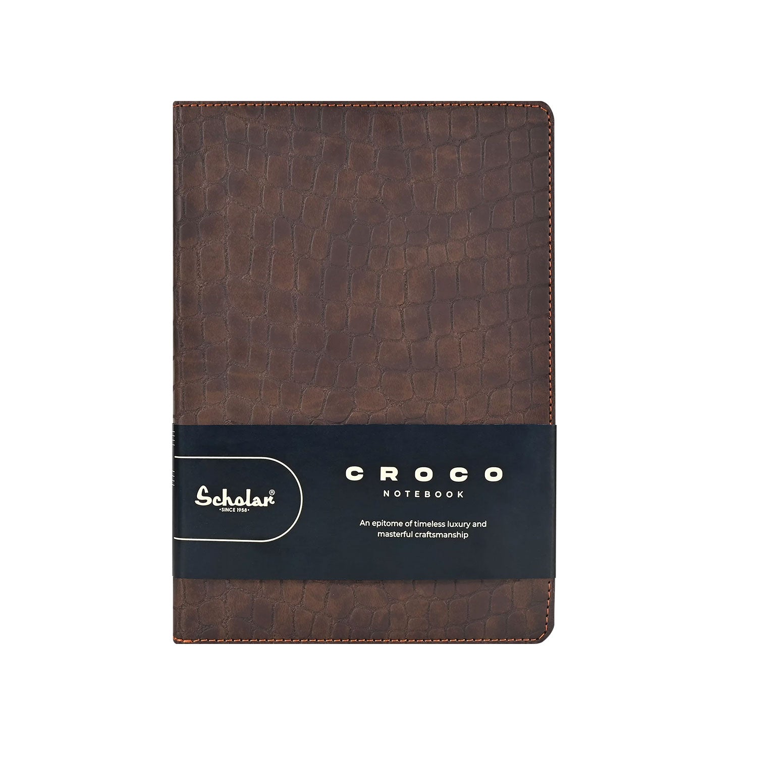 Scholar Croco Tan Notebook - A5, Ruled – Makoba