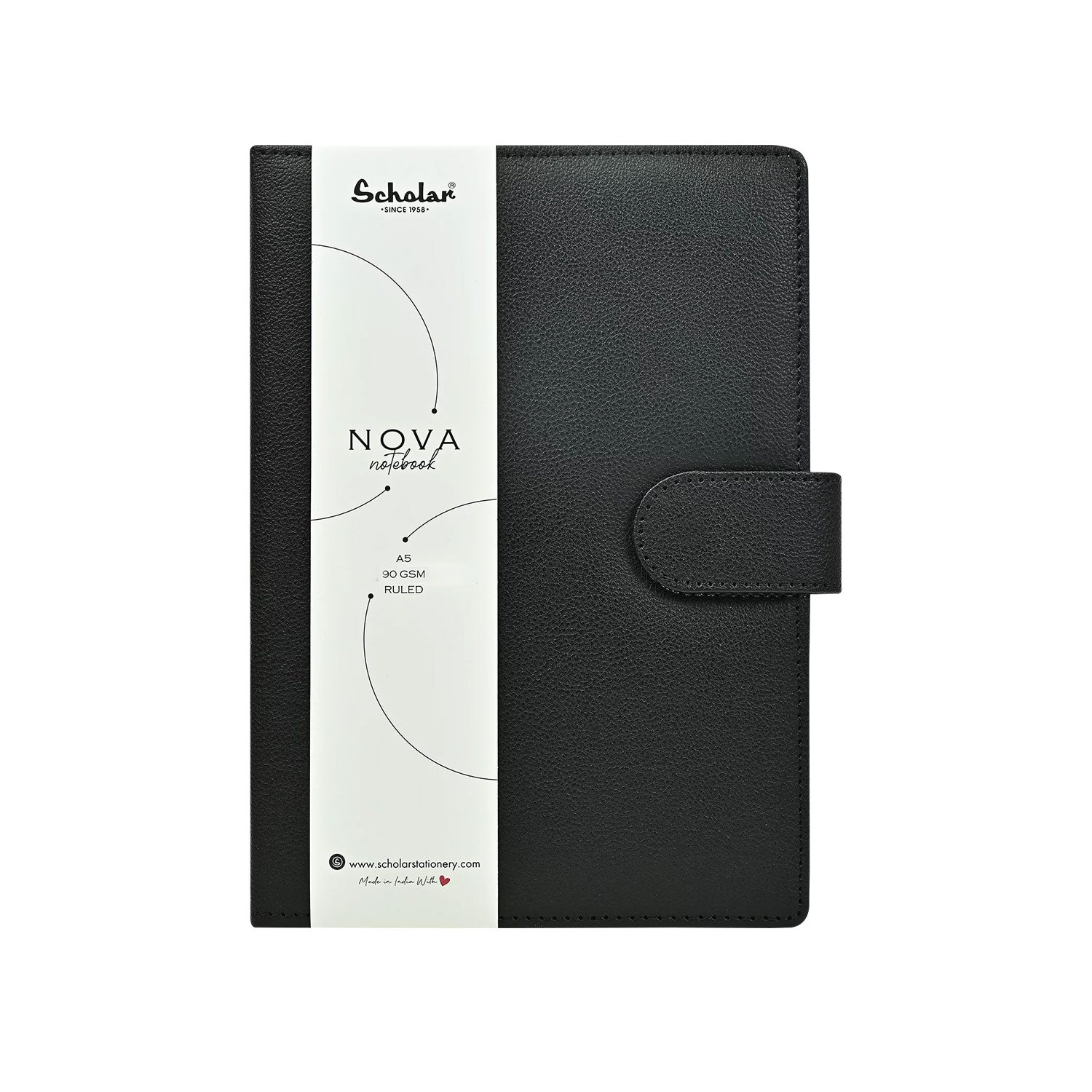 Scholar Nova Black Notebook - A5, Ruled – Makoba
