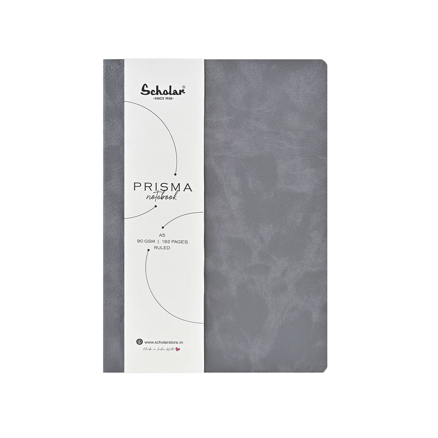 Scholar Prisma Grey Notebook - A5, Ruled – Makoba