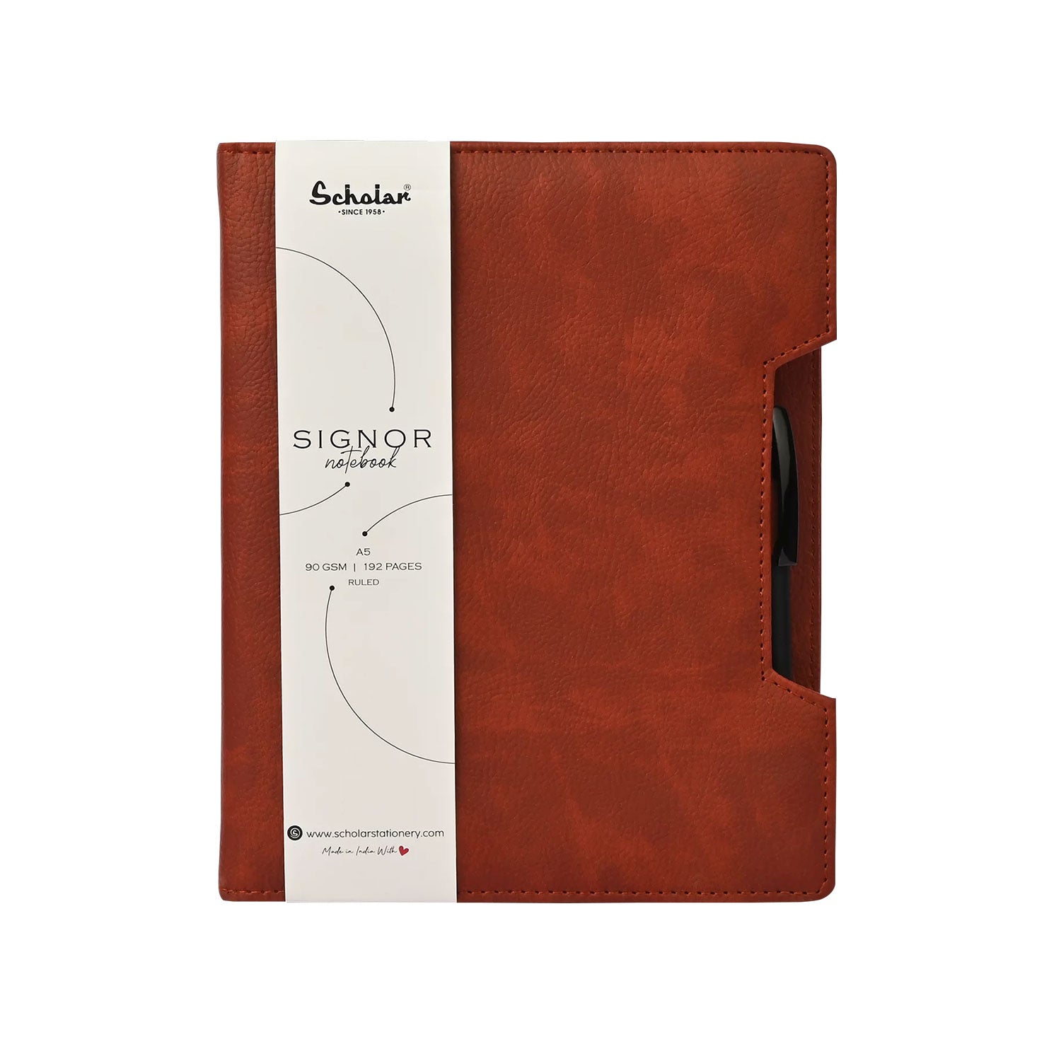 Scholar Signor Maroon Notebook - A5, Ruled – Makoba