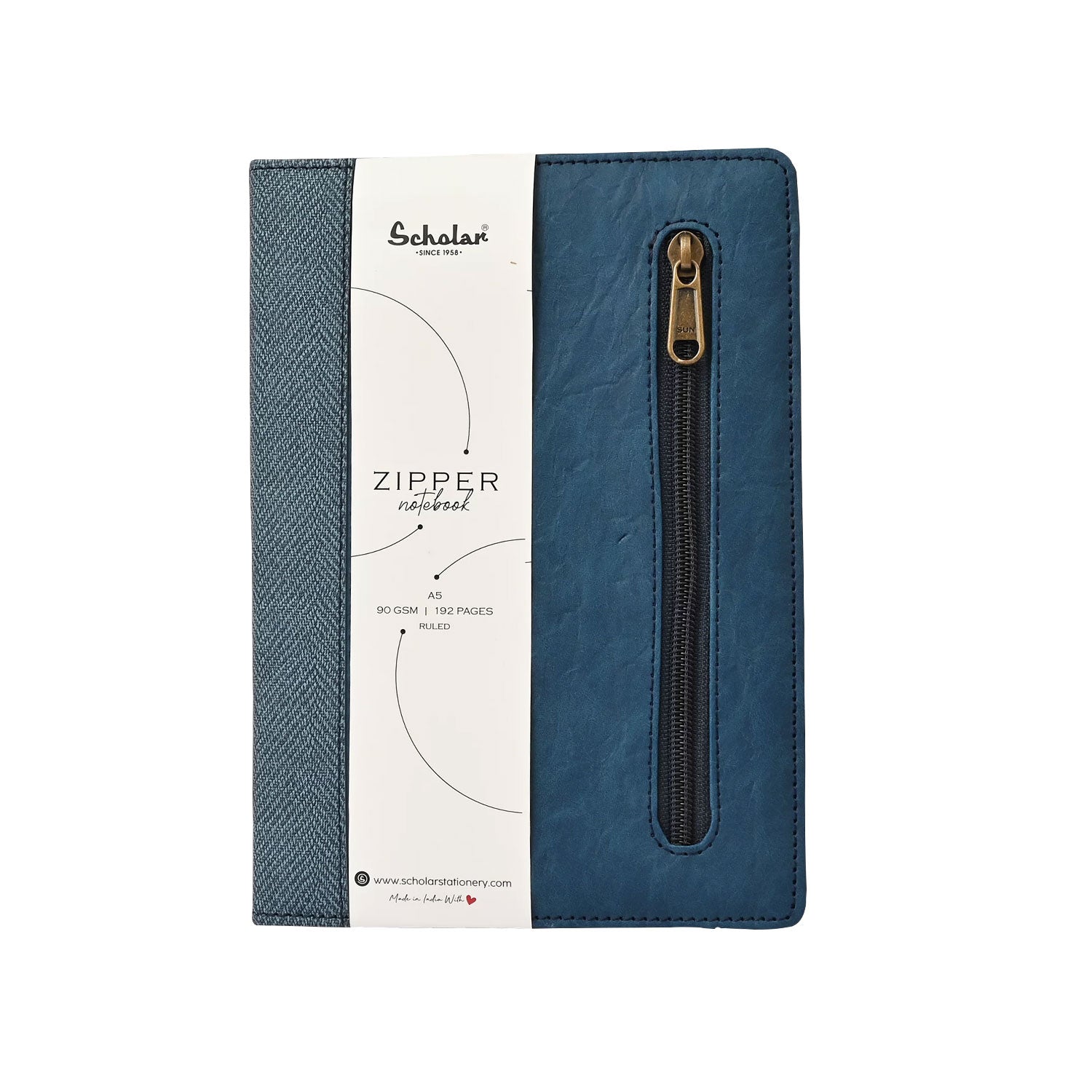 Scholar Zipper Blue Notebook - A5, Ruled – Makoba