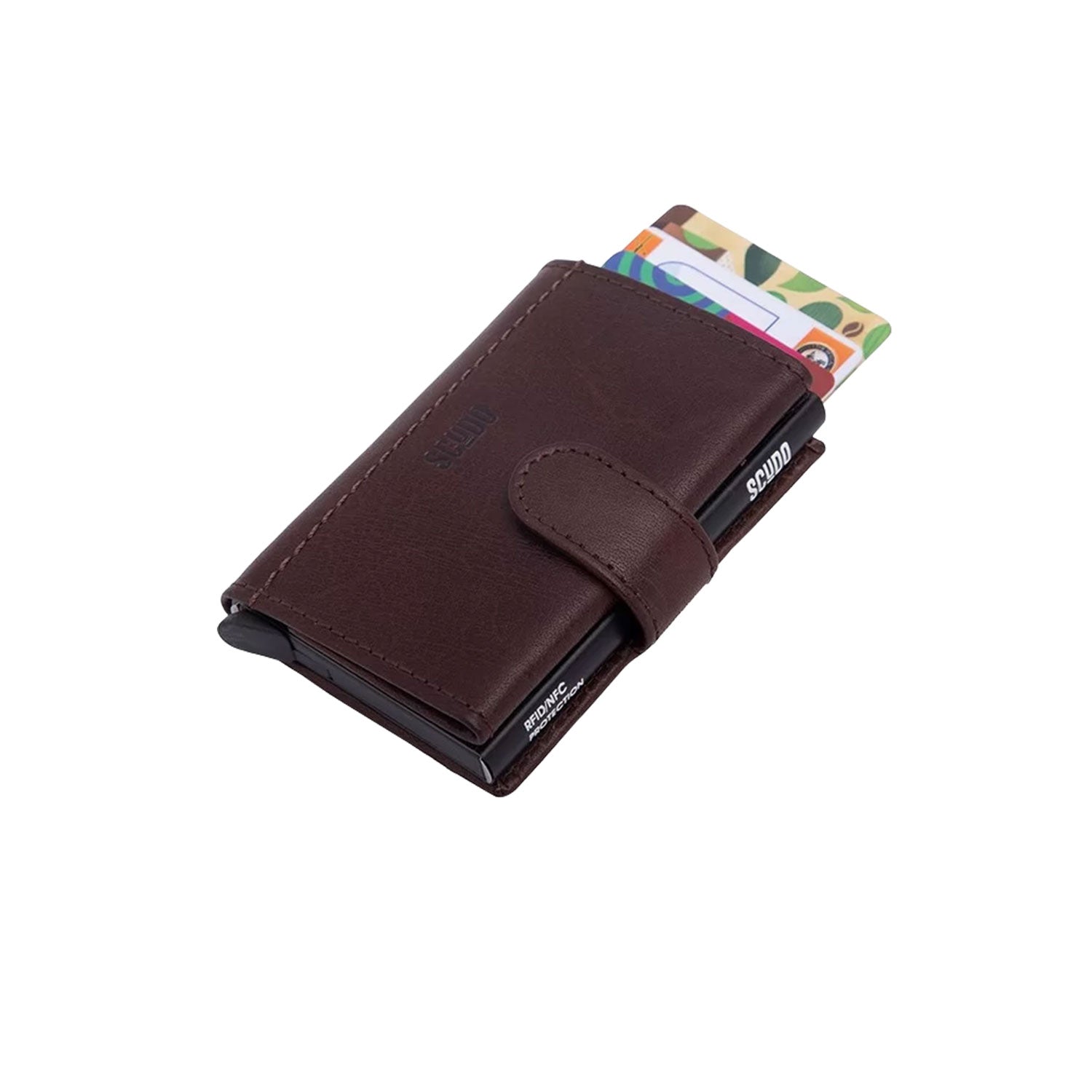 Scudo Linear Slim Wallet - Brown – Makoba