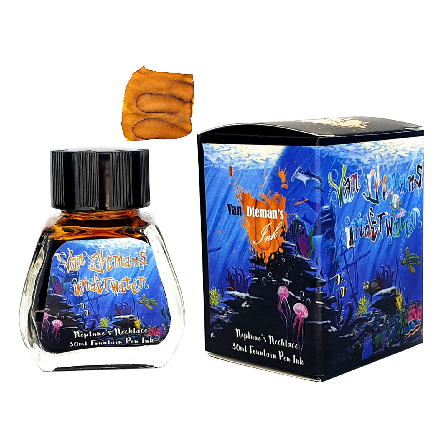 Van Dieman's Underwater Ink Bottle, Neptunes Necklace - 30ml – Makoba