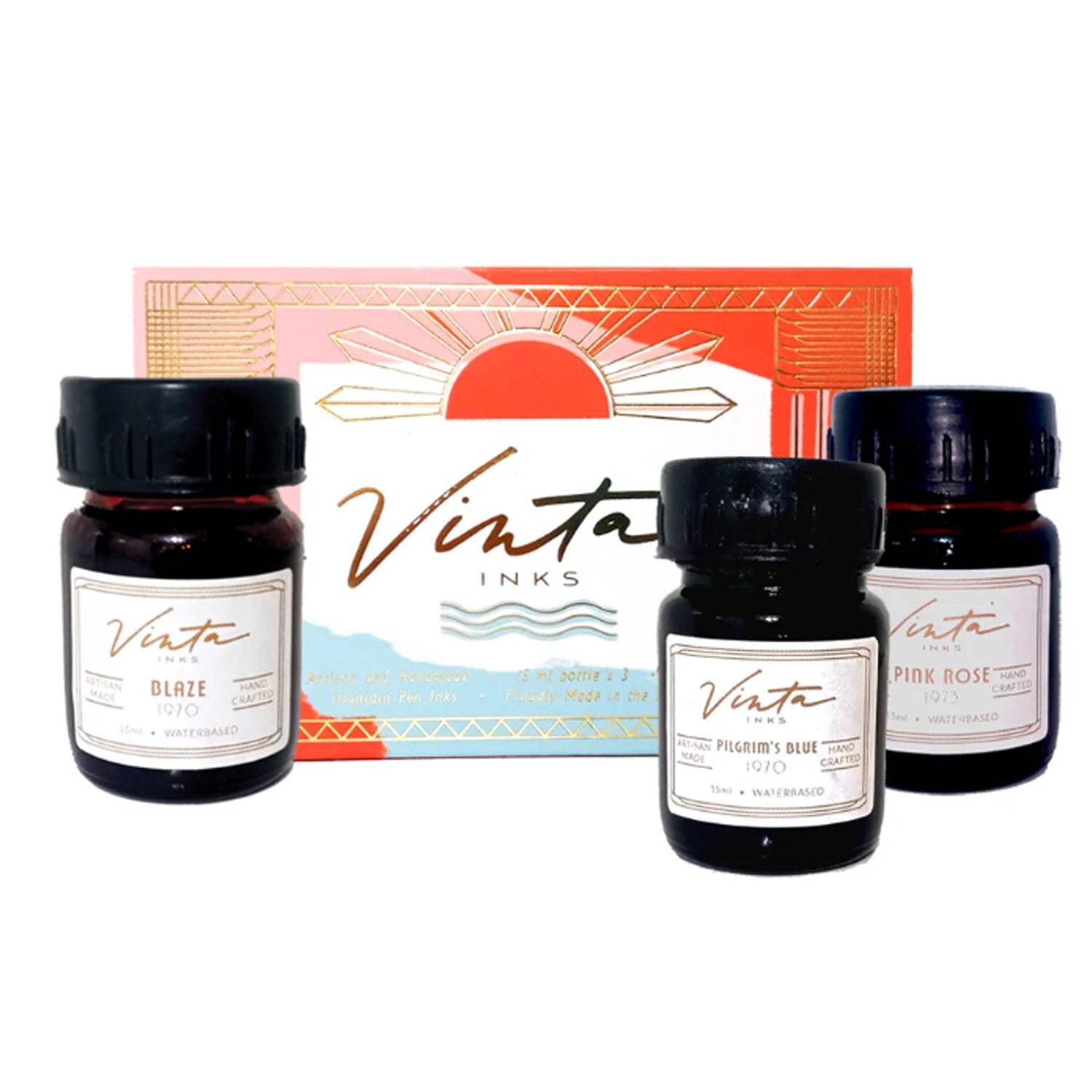 Buy Vinta Capsule Vintage Ink Set | Vinta Fountain Pen Inks | Makoba