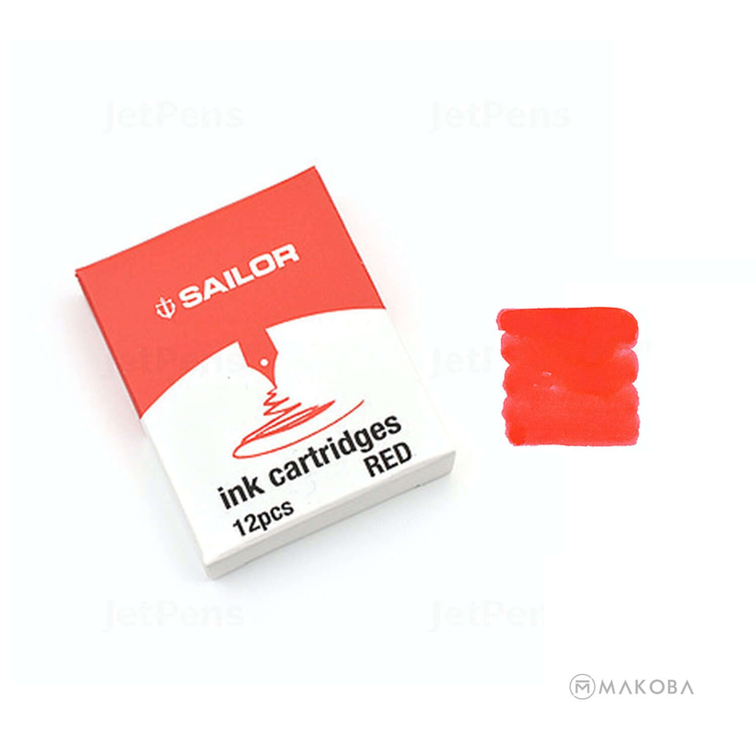 Sailor Dye Based Red Ink Cartridge, Pack Of 12 | Shop Online | Sailor ...