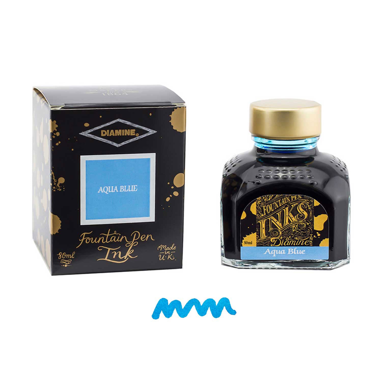 Diamine Aqua Blue Ink - 80ml | Shop Online at Makoba | Diamine