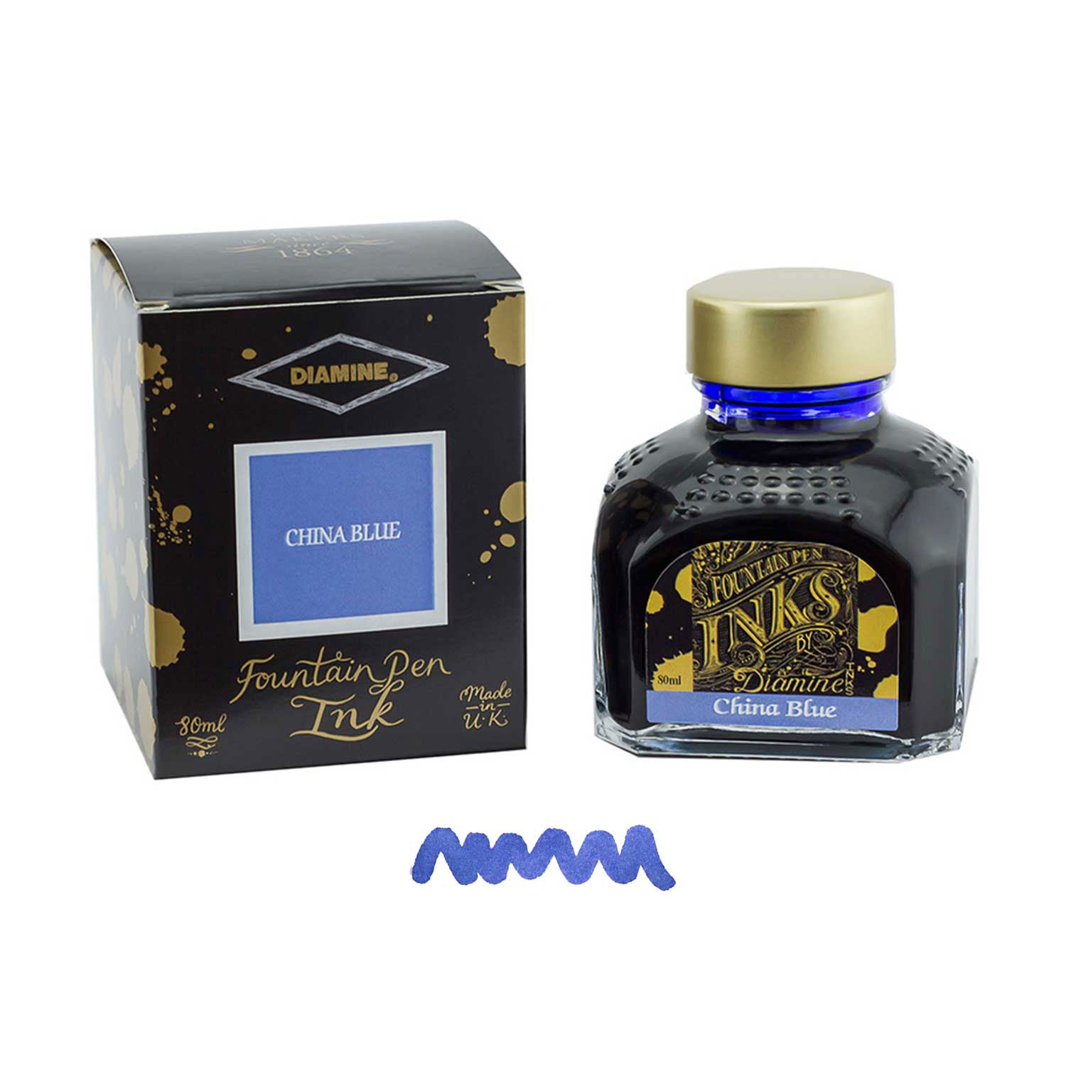 Diamine China Blue Ink Bottle - 80ml – Makoba