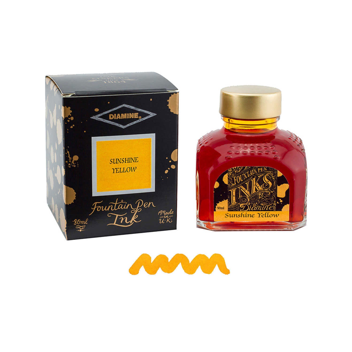 Diamine Sunshine Yellow Ink Bottle - 80ml – Makoba