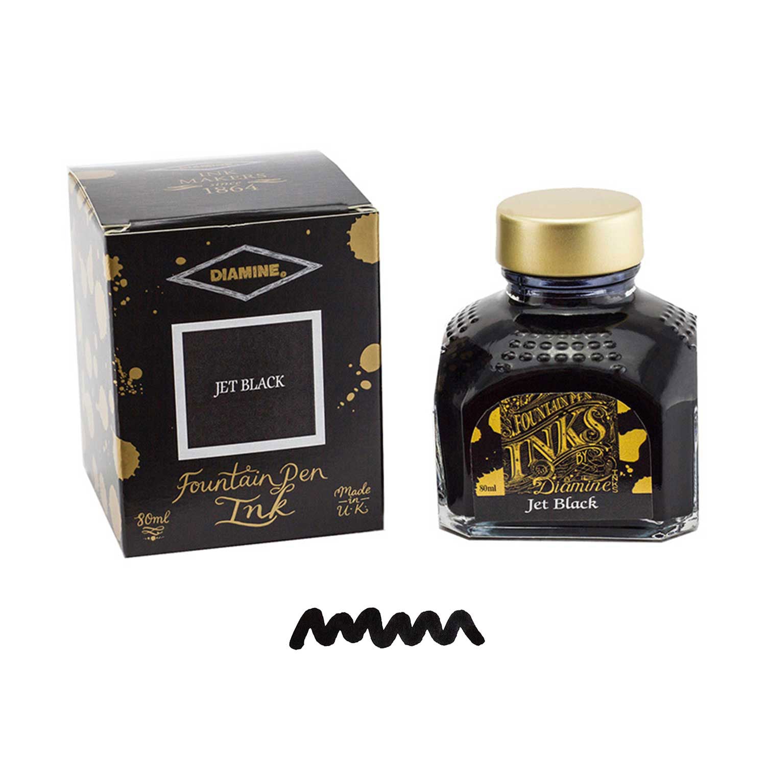 Diamine Jet Black Ink - 80ml | Shop Online at Makoba | Diamine