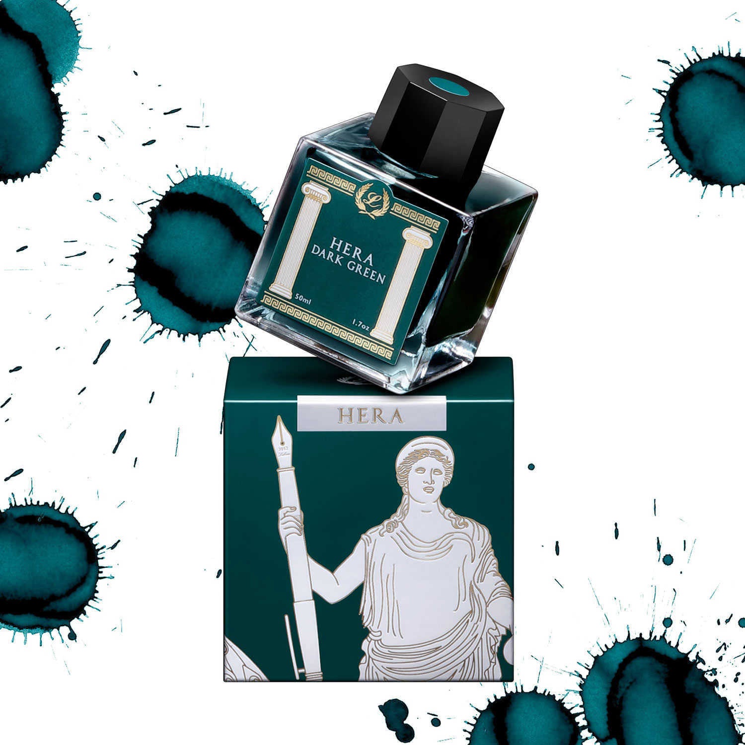 Laban Greek Mythology II Ink Bottle, Hera Dark Green - 50ml – Makoba