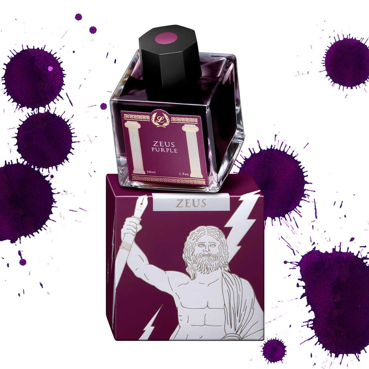 Laban Greek Mythology II Ink Bottle, Zeus Purple - 50ml – Makoba