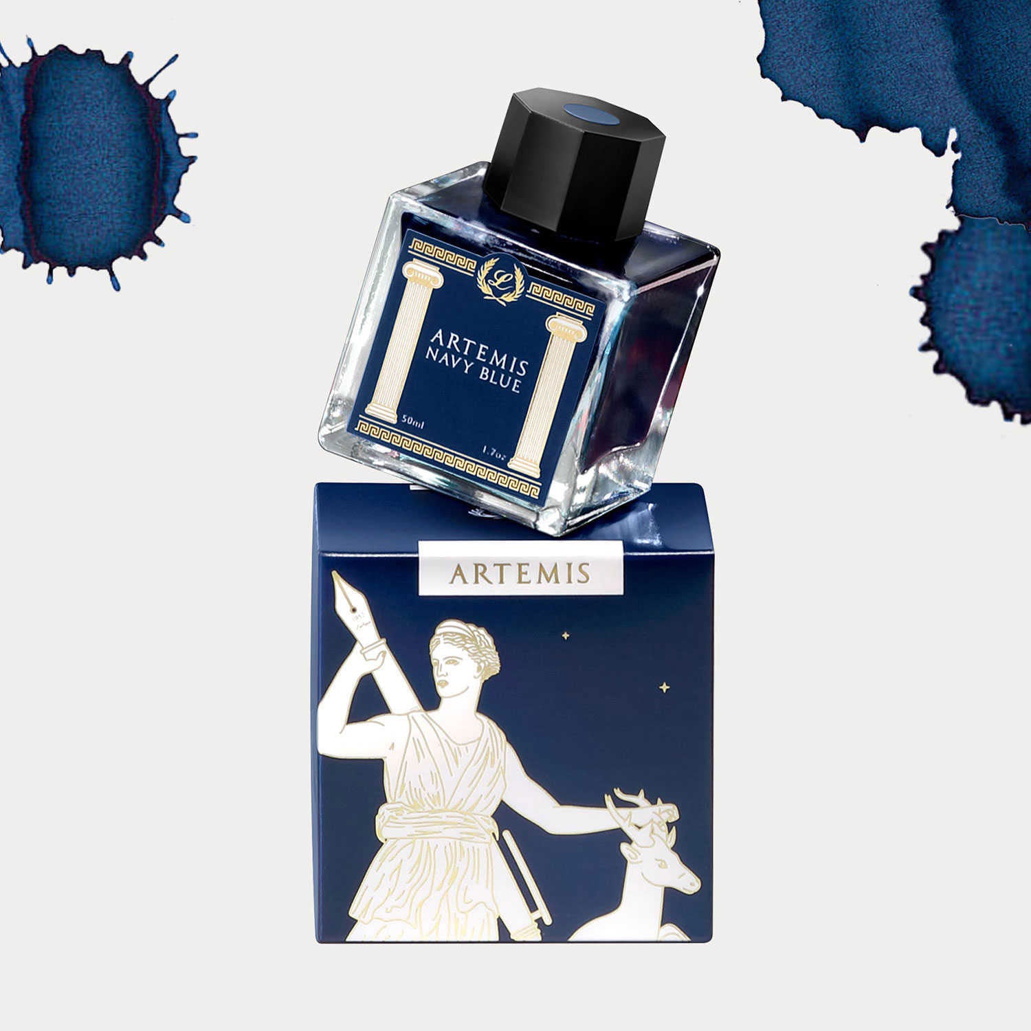 Laban Greek Mythology Ink Bottle, Artemis Navy Blue - 50ml – Makoba